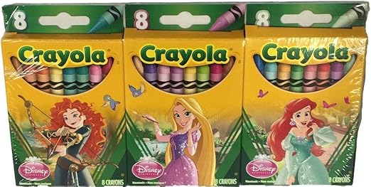 Disney Princess Crayola Crayons- 3 Boxes of 8 Crayons: Amazon.co.uk ...