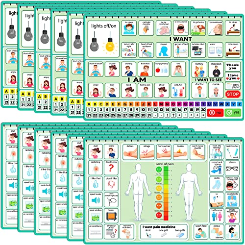 Geyoga 12 Pcs Nonverbal Communication Board, 16.73 x 11.22'' Patient ...