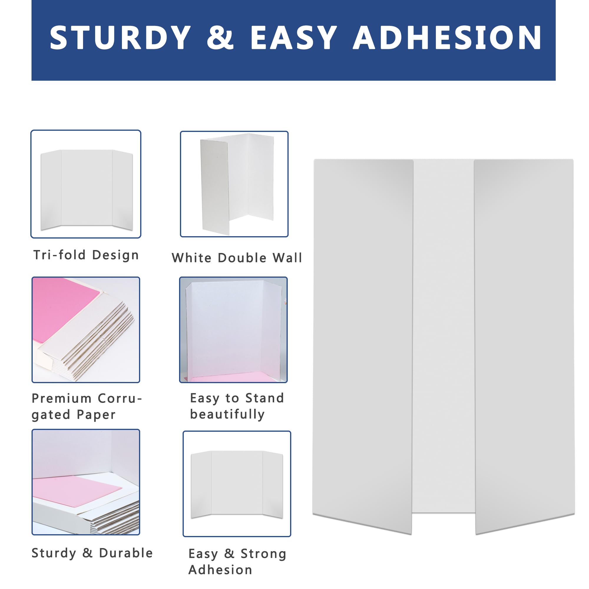 Mua Rsgift 4 Pcs Small Tri-fold Poster Boards with Double Sided Tapes ...