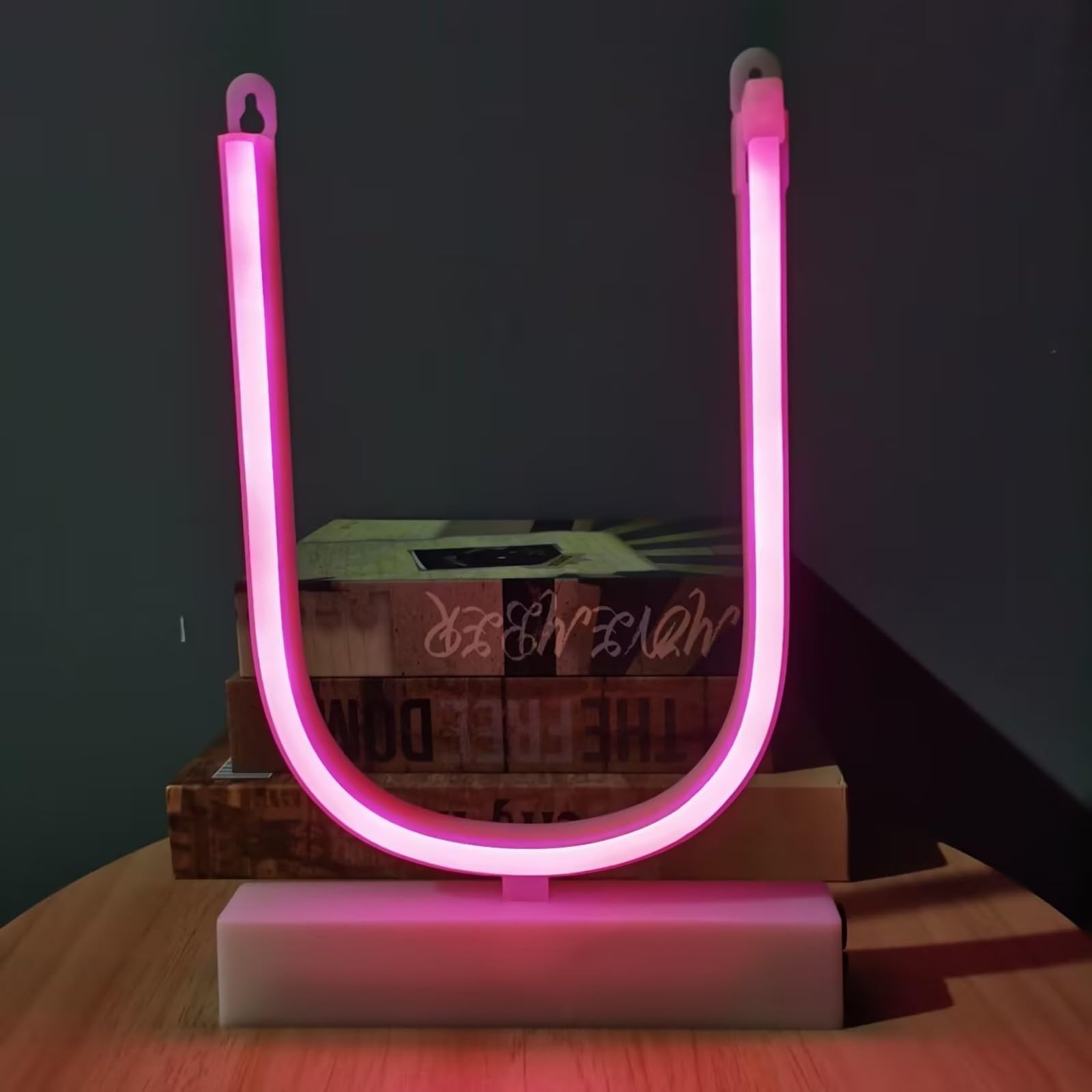 U Letter Pink Neon Signs Led Neon Light up Decorative Art Lights ...