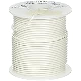 Remington Industries 24UL1007STRWHI UL1007 24 AWG Gauge Stranded Hook-Up Wire, 300V, 0.0201 ...