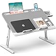 Amazon.com: Laptop Desk for Bed, Leather X-Large Adjustable Laptop ...