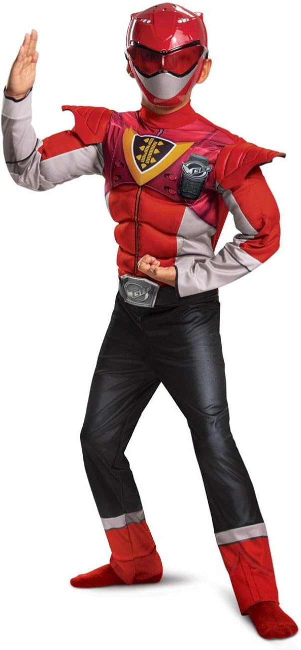 Power Rangers Red Ranger Beast Morpher Muscle Costume, Boy Size L (10 ...