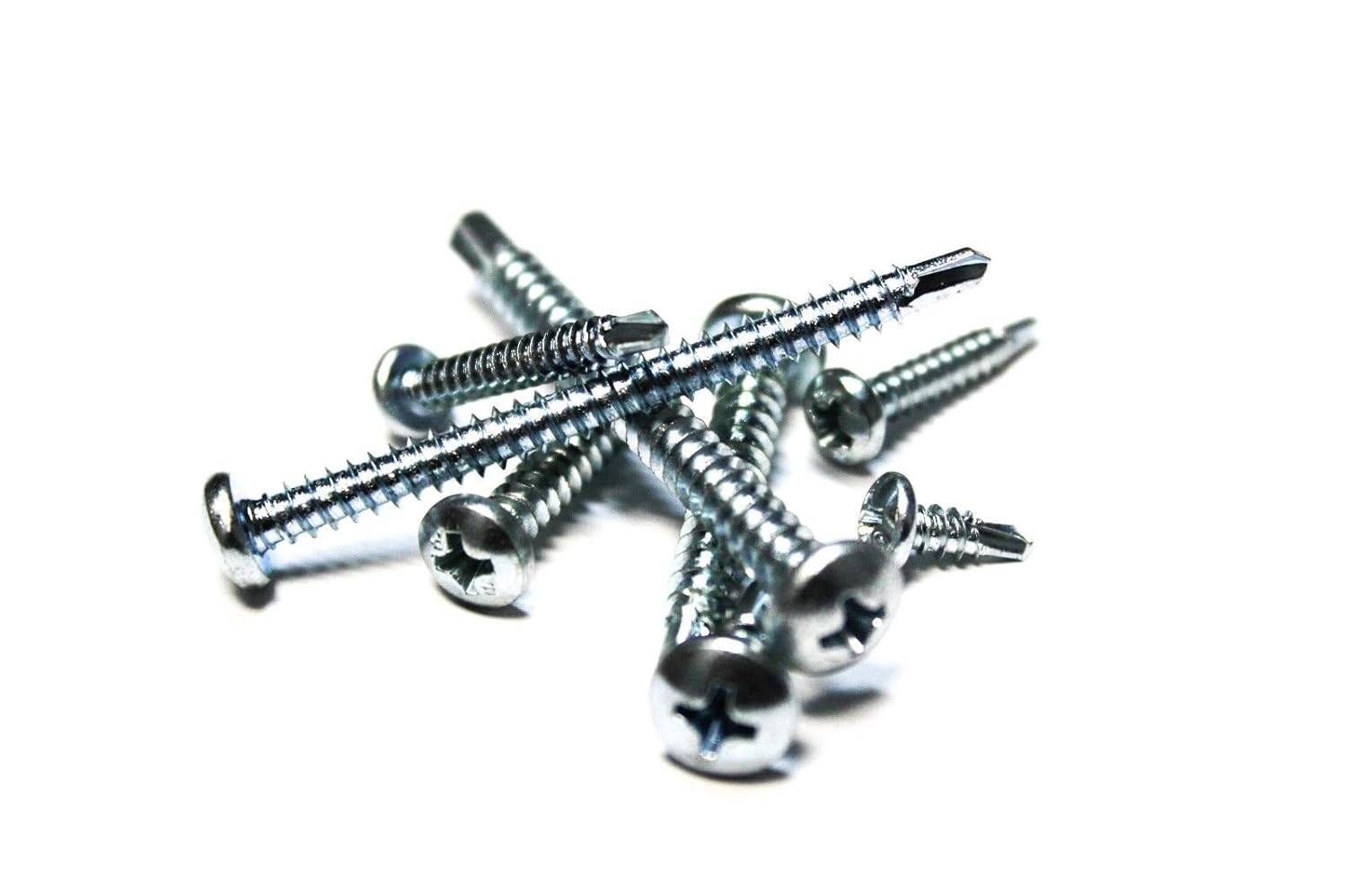(10) 10x1-1/2 Phillips Pan Head Zinc Plated Self Drilling Screws ...