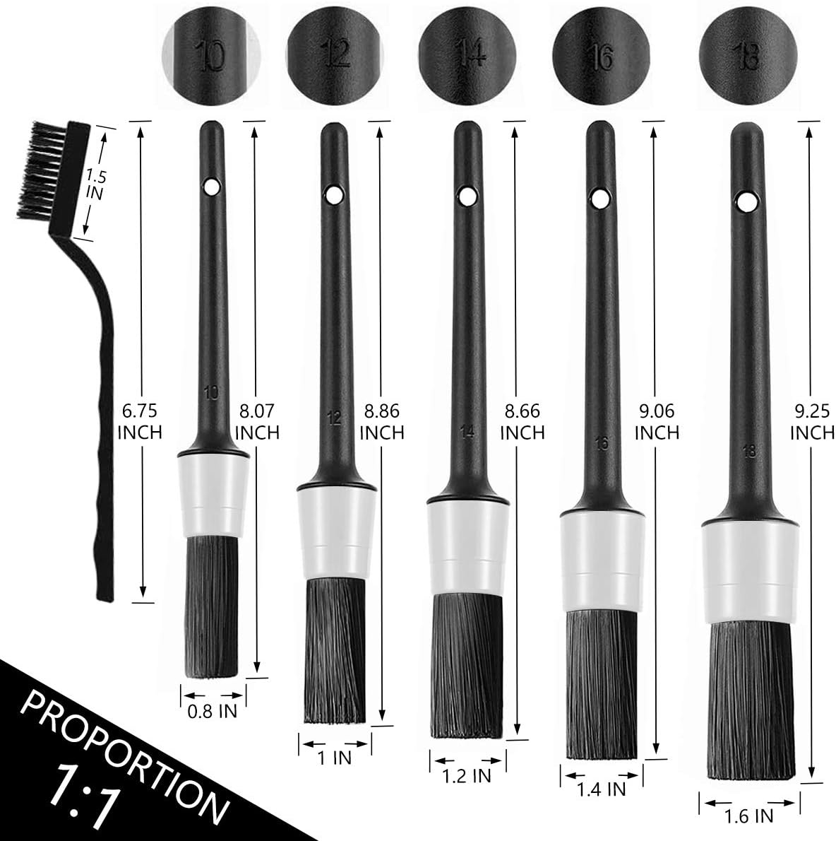 Car Detailing Brushes, 8 Pcs Auto Detailing Brush Set with 5 Detailing ...