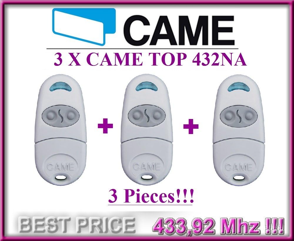 CAME TOP432NA Fernbedienungen, 3 Stück Hochwertige Original-Zweikanal-Fernbedienungen Top 432NA ...
