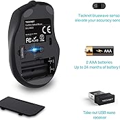 TECKNET Wireless Mouse, Pro 2.4G USB Cordless Mice Optical PC Computer ...