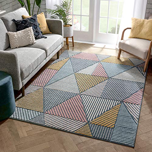 Well Woven Lilah Multi Modern Geometric Boxes & Triangles Beveled ...