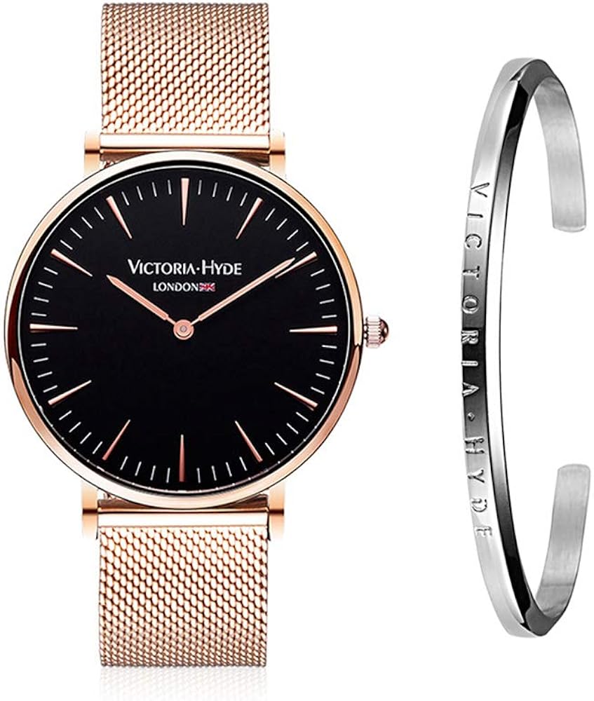 VICTORIA HYDE Fashion Minimalist Watches Bangle Set for Women Men ...