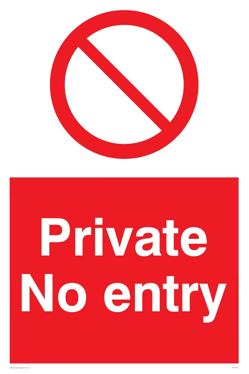Viking Signs PA1477-A4P-V”Private No Entry” Sign, Vinyl, 300 mm H x 200 ...