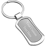 Personalised Solid Stainless Steel Dog Tag Keyring for Him or Her In ...