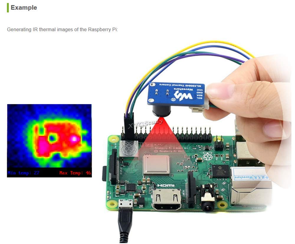 Mua MLX90640 IR Array Thermal Imaging Camera 32×24 Pixels 55° Field of View I2C Interface 3.3V ...