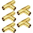 Amazon.com: Joywayus 5PCS 5/8" Hose Barb, Tee T 3 way Union Fitting Intersection/Split Brass ...