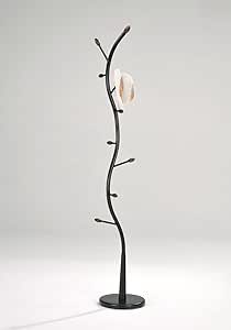 Amazon.com: 1 X Black Metal Walnut Wood Hall Tree Coat Hat Rack