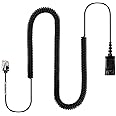 Amazon.com: VoiceJoy QD Adapter HIS Cable for Plantronics Headsets QD ...