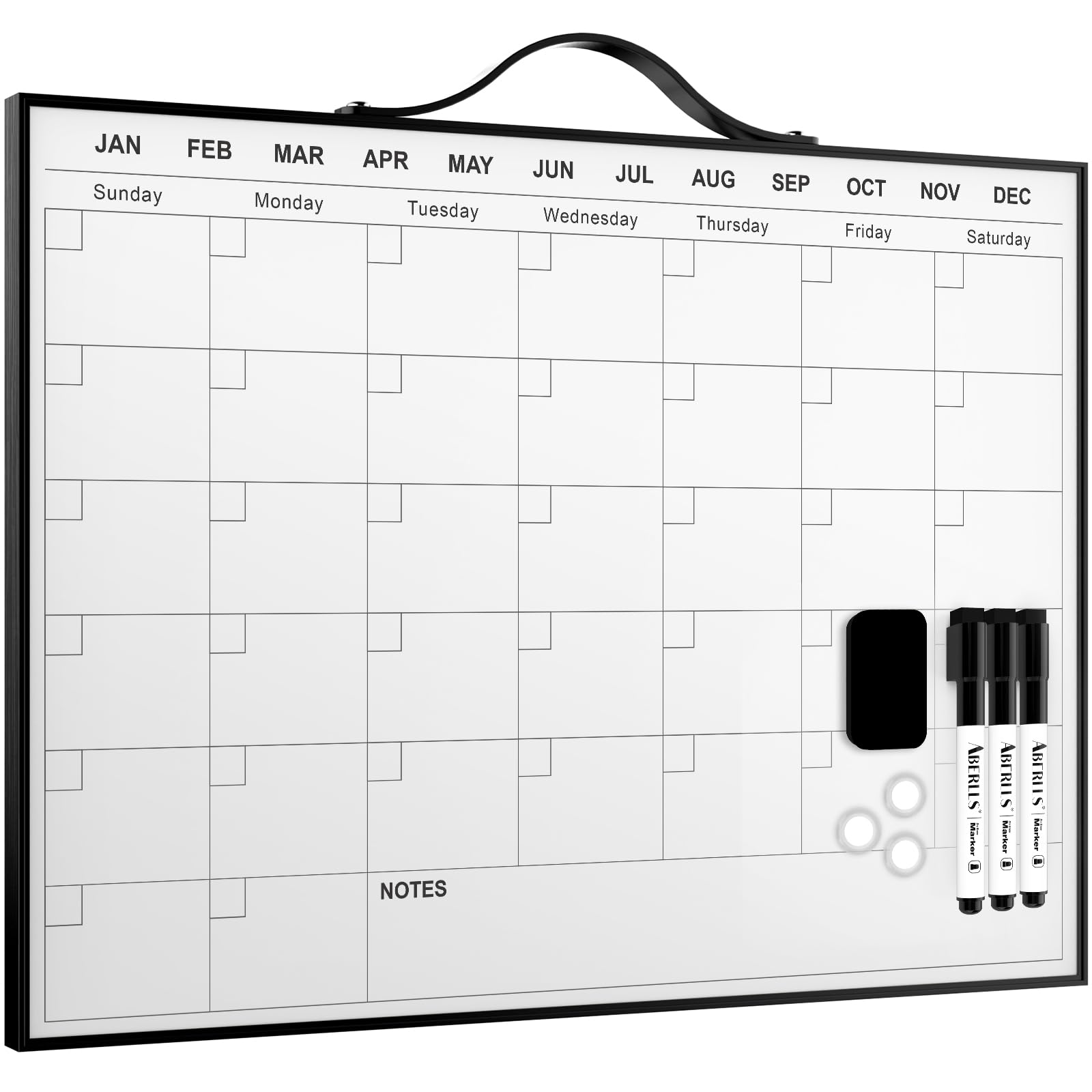 Small Monthly Calendar Dry Erase Whiteboard for Wall, 16x12 in Portable ...