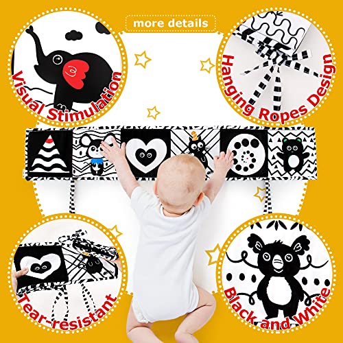 teytoy Black and White High Contrast Baby Book Infant Tummy Time ...