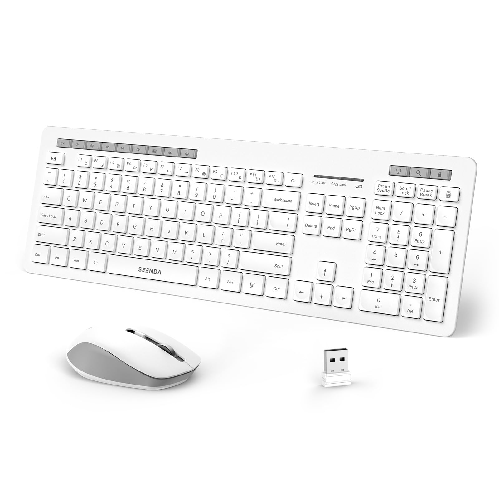 seenda Wireless Keyboard and Mouse Combo, 2.4GHz Cordless Quiet ...