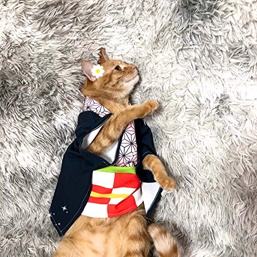 Pet Costume Japanese Anime Demon Slayer Cosplay Clothes Puppy Cat Small ...