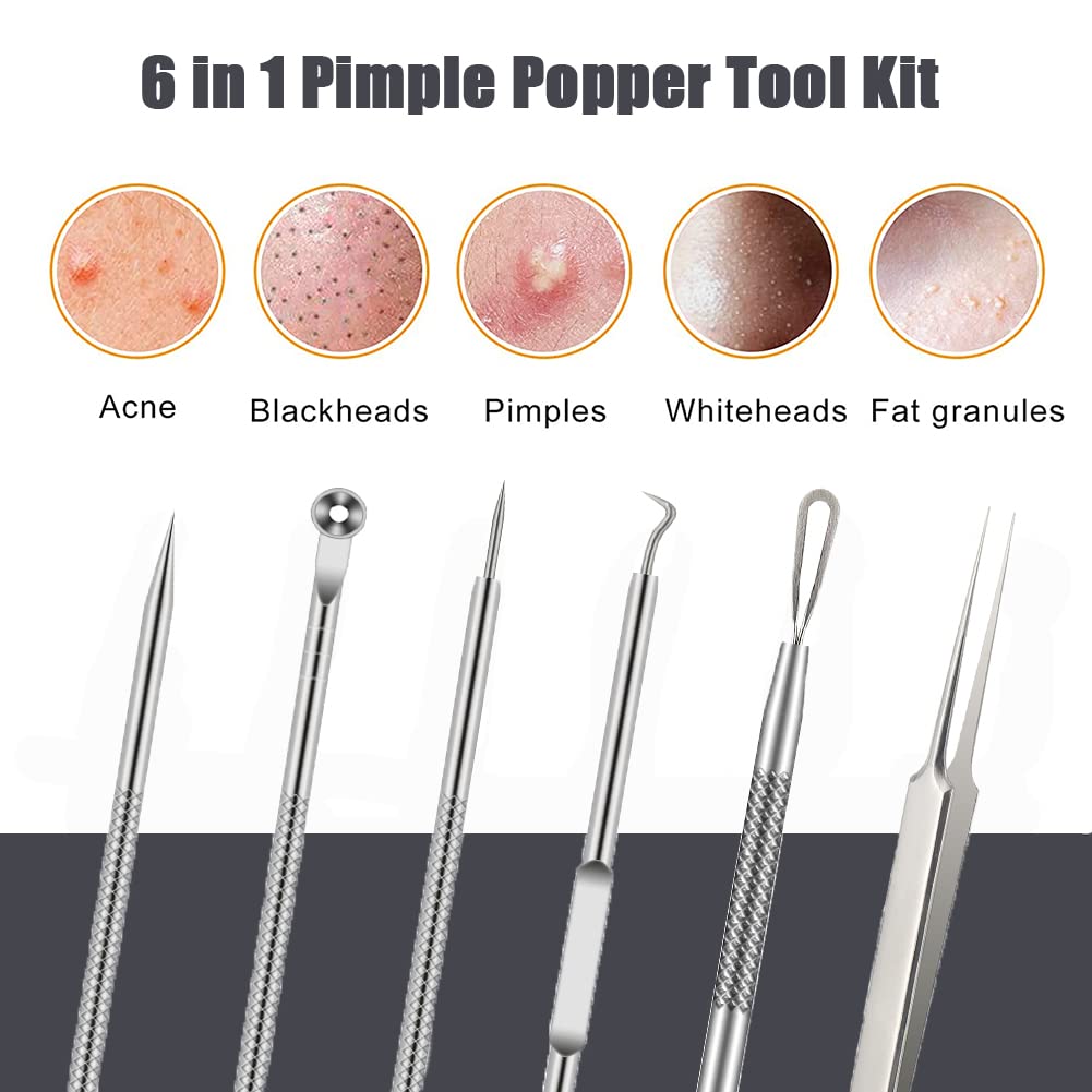 Mua Acne Popper Tool Kit, 6 Pcs Blackhead Removal Acne Needle Tool Set ...