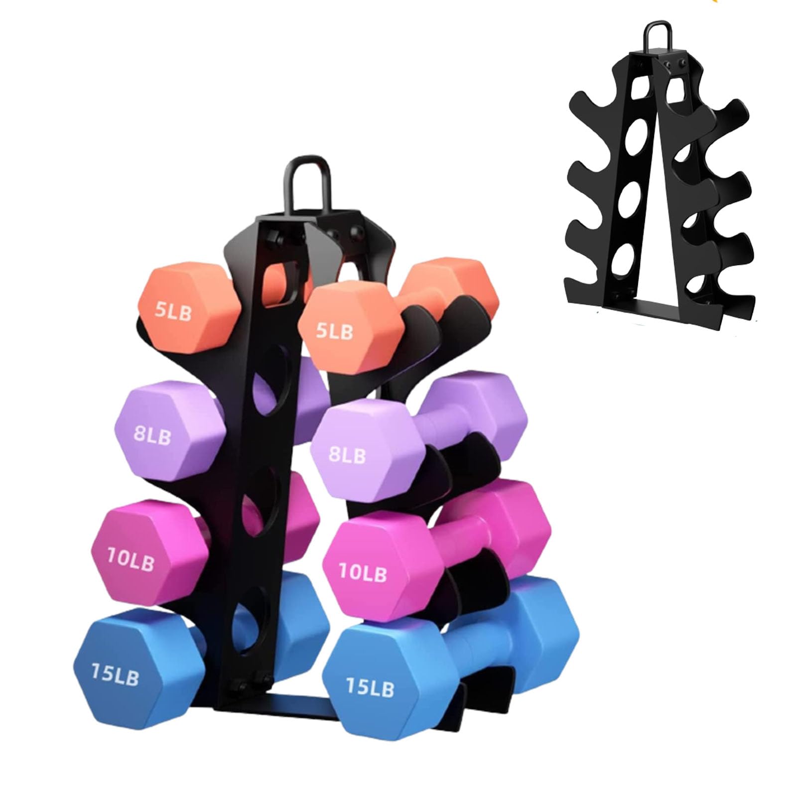 Weight Rack for Dumbbells, EXBTOKA 3 Tier Compact A-Frame Dumbbell Rack ...