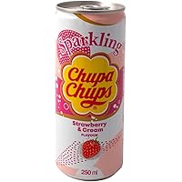 Amazon.com : Chupa Chups Sparkling Soft Drink Soda Strawberry & Cream Flavor 250ml / 8.5 Fl oz ...