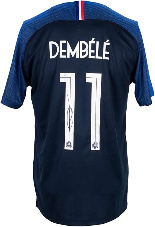 Ousmane Dembele Signed Team France Blue Soccer Jersey BAS ITP at Amazon ...