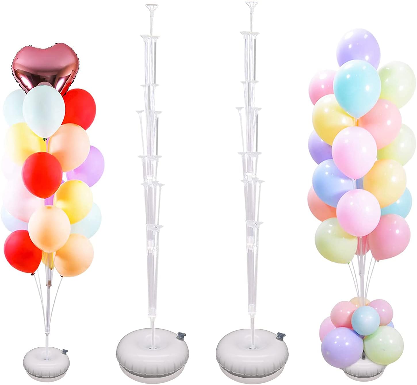 2 Sets Balloon Column Stand Kits 5.3 FT High Balloon Tree Can holder 19 ...