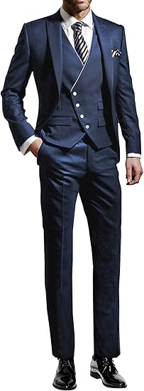 Suit Me Herren 3-Teilig Anzug Slim Fit Hochzeiten Party Smoking Anzuege Sakko,Weste,Hose: Amazon ...