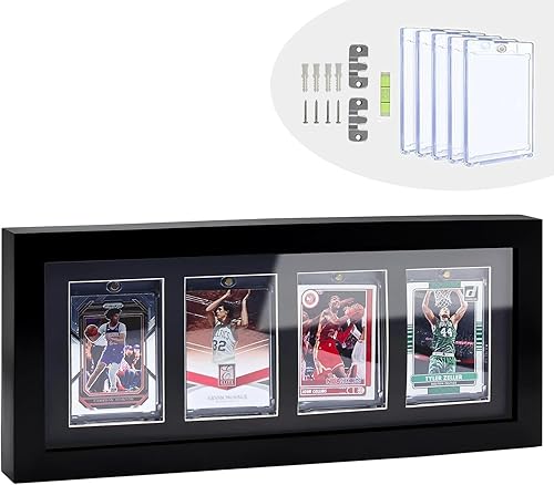 4Grids Trading Cards Display Frame, 100% Solid Wood Frame with 4 Pieces ...