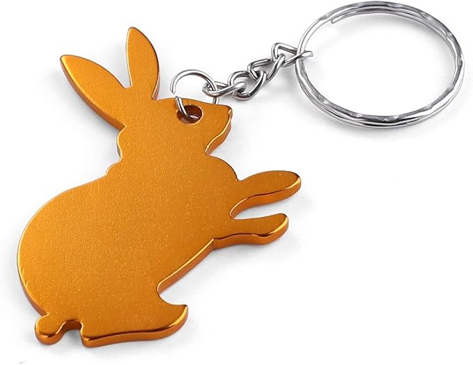 Rabbit Keyring /Novelty Keychain - Gold: Amazon.co.uk: Luggage