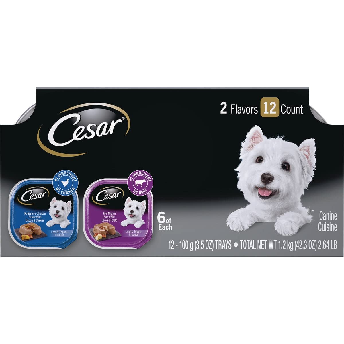 CESAR SAVORY DELIGHTS Variety Pack Rotisserie Chicken Flavor With Bacon ...