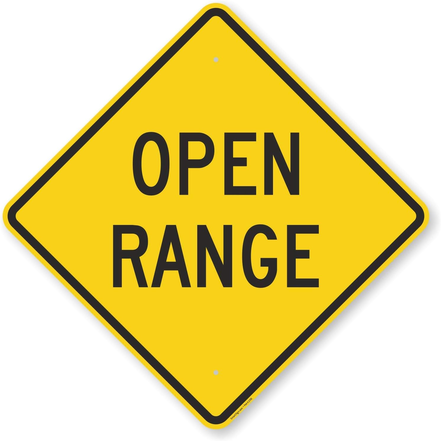 Amazon.com: SmartSign "Open Range" Sign | 24" x 24" Aluminum: Garden ...