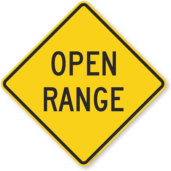 Amazon.com: SmartSign "Open Range" Sign | 24" x 24" Aluminum: Garden ...