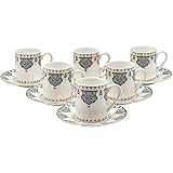 Amazon.com | Set of 6 Arabic Turkish Greek Coffee Mirra Porcelain Cups ...