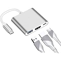 Adaptador USB C a HDMI, 3 en 1 Adaptador Tipo C Multipuerto USB C Hub con Salida HDMI 4K, Puerto ...