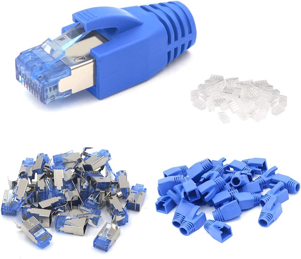 VCE (Gen 1) 25 PACK Cat7 CAT6A RJ45 Connector Shielded with Load Bar ...