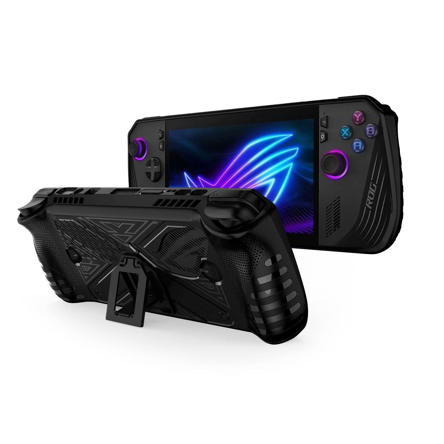 TPU Black Case with Stand for ASUS Rog Ally X 2024 Gaming Handheld ...