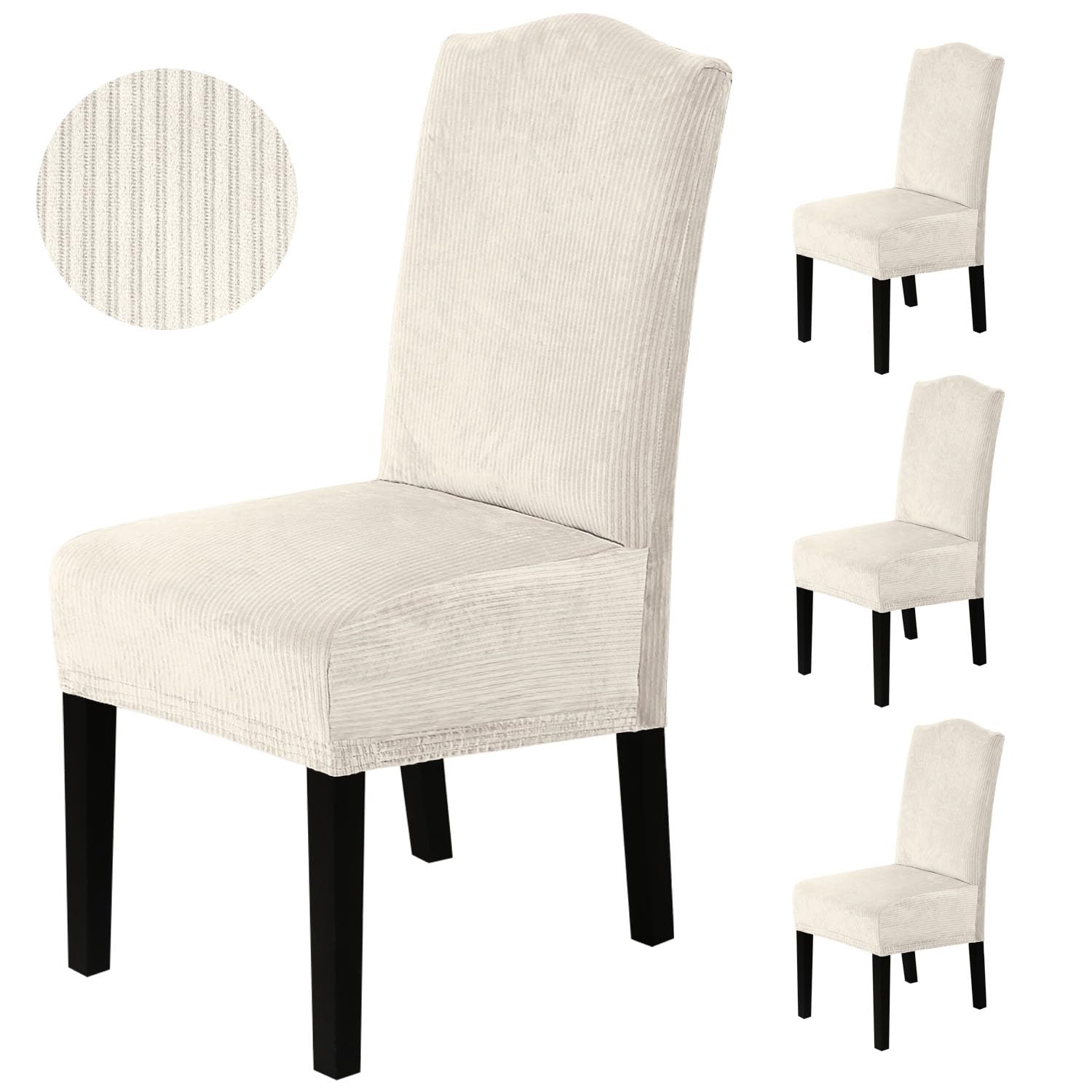 H.VERSAILTEX Velvet Dining Chair Covers Stretch Chair Covers for Dining ...