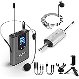 Hotec Wireless System with Dual Headset Microphones/Lavalier Lapel Mics ...