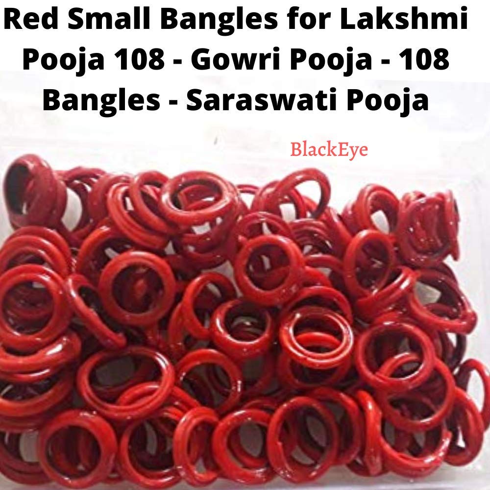 Buy BlackEye Red Small Bangles for Lakshmi Pooja 108 Bangles - Gowri ...