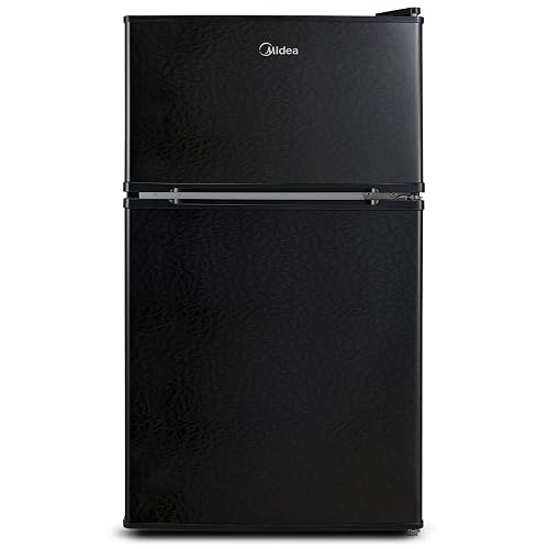 Midea WHD-113FB1 Double Door Mini Fridge with Freezer for Bedroom ...