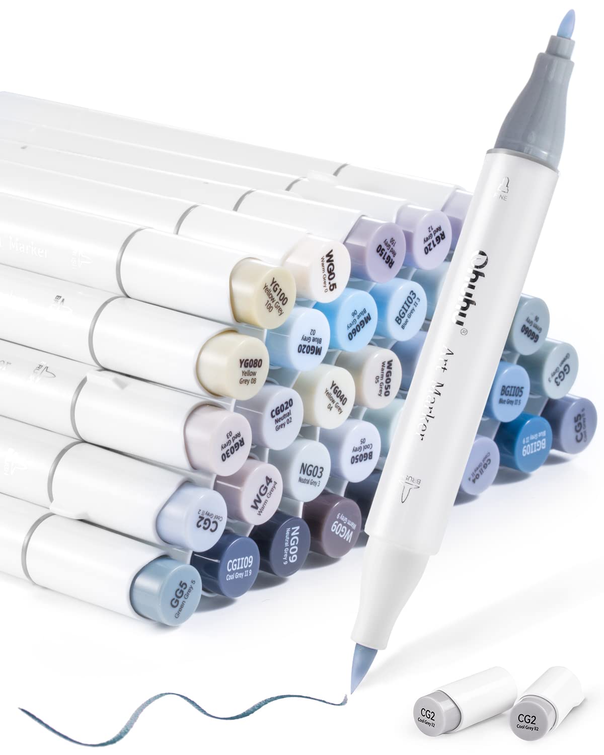 Mua Alcohol Markers Brush Tip Grey-tone - Double Tipped Alcohol Based ...