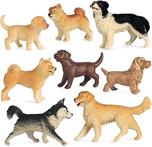 Amazon.com: Blingparty 8Pcs Mini Dog Figurines, Realistic Dog Figures ...