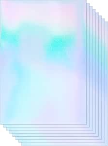 Amazon.com: 50 Sheets Holographic Clear Vinyl Holographic Sticker Paper ...