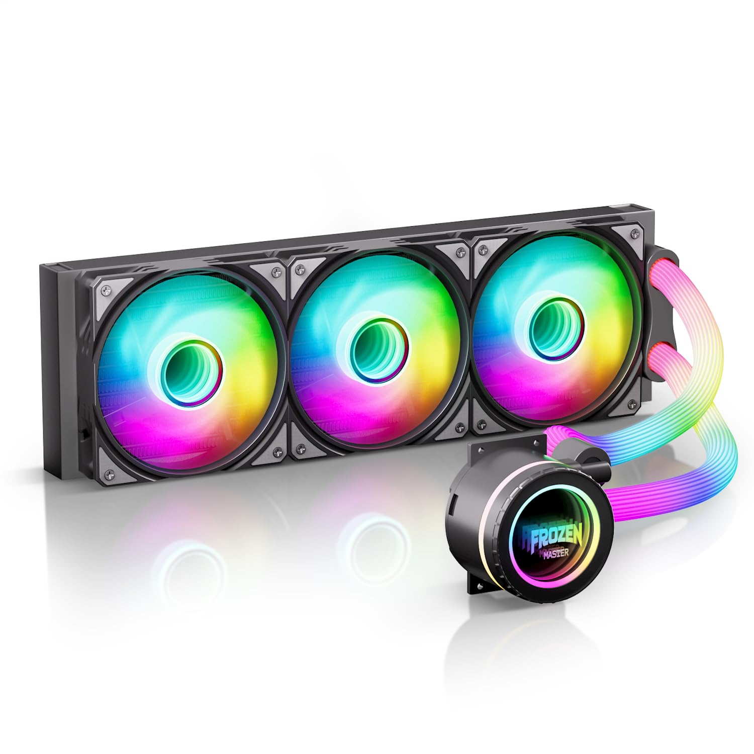 Pixbyto 360 ARGB AIO Liquid CPU Cooler with 360mm Radiator & ARGB Water ...