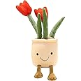 Amazon.com: Red Tulip Plush Toy - 13.7" Cute Flower Pillow & Stuffed ...