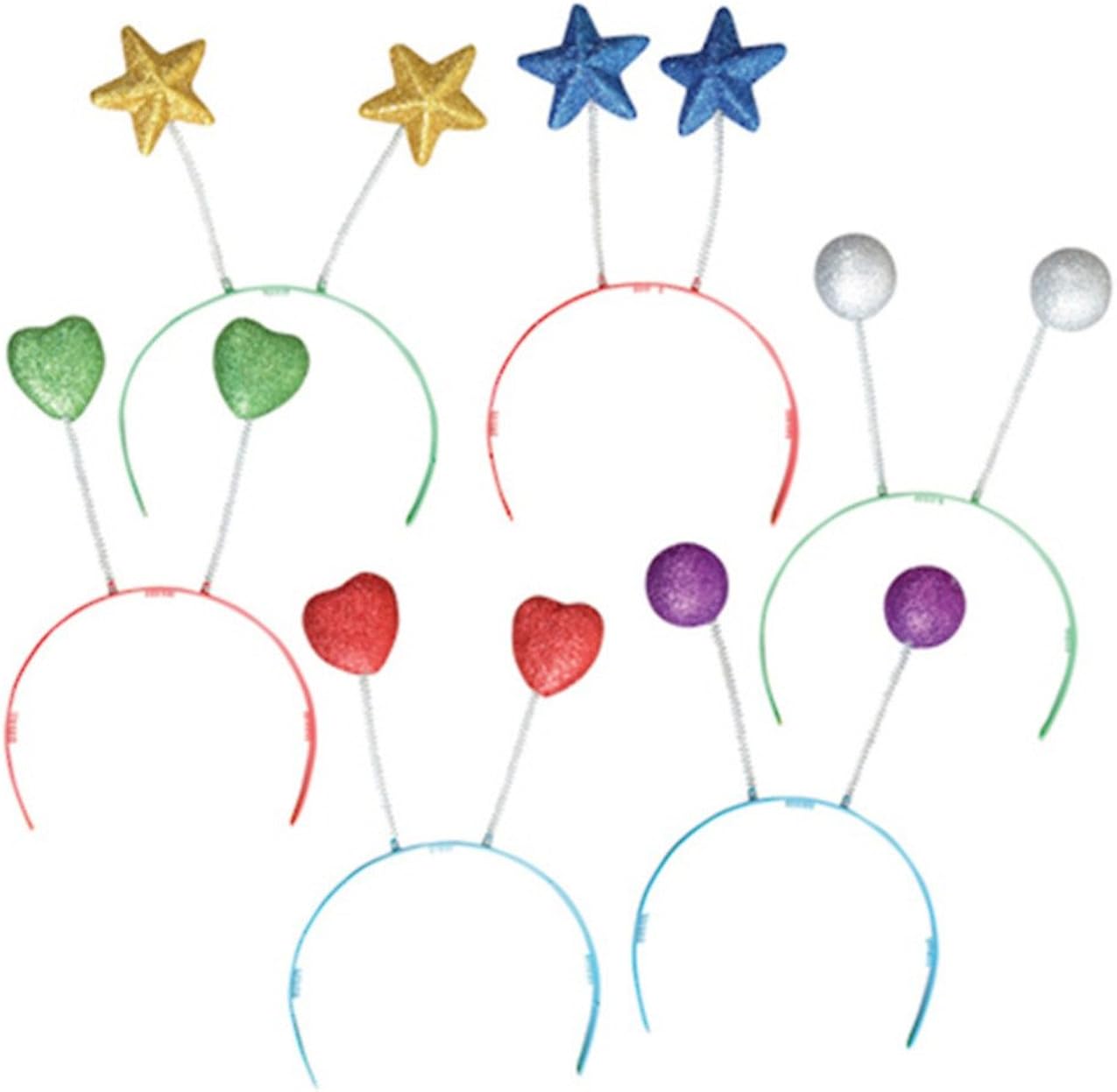 Amazon.com: Set of 6 Head Bopper Headband Party Hats Star Ball Heart ...