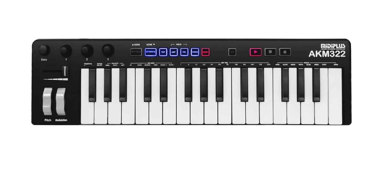 midiplus, 32-Key MIDI Keyboard Controller, 32-Key (AKM322): Amazon.in ...