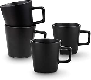 Amazon.com: Stone Lain Stoneware Mugs Set, Black Matte : Home & Kitchen